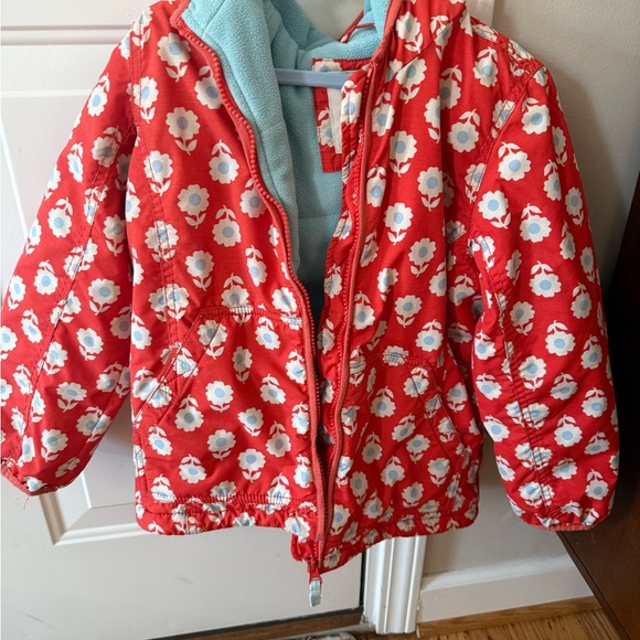 Boden | Jackets & Coats | Boden Kids Puffer Jacket In Red With Floral ...